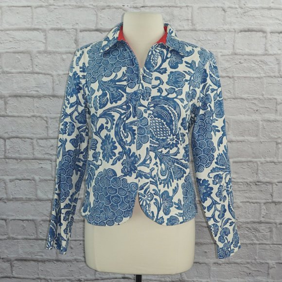 Coldwater Creek | Jackets & Coats | Coldwater Creak Cotton Floral Zip ...
